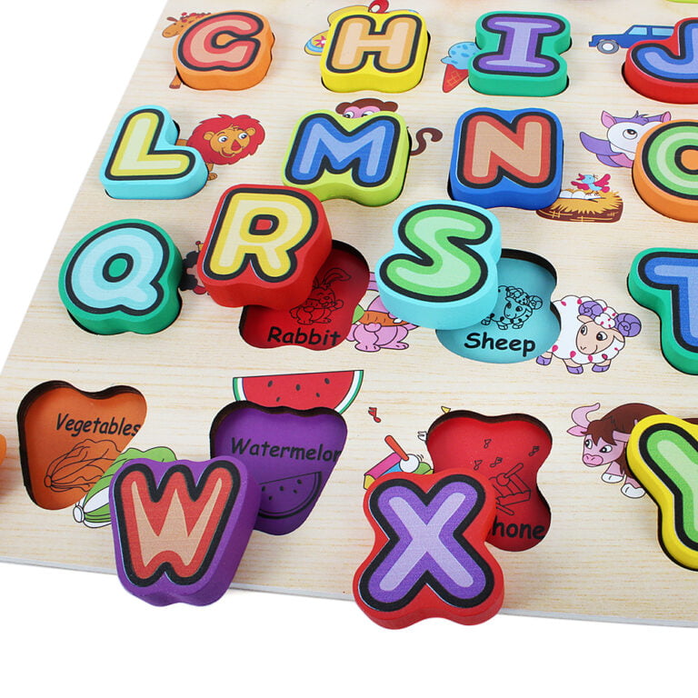 Wooden 26 Alphabet Letters, ABC Puzzles Board, Educational Toys Baby ...