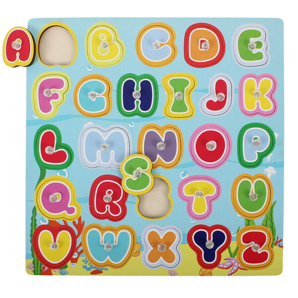 Wooden 26 Alphabet Letters, ABC Puzzles Board, Educational Toys Baby ...